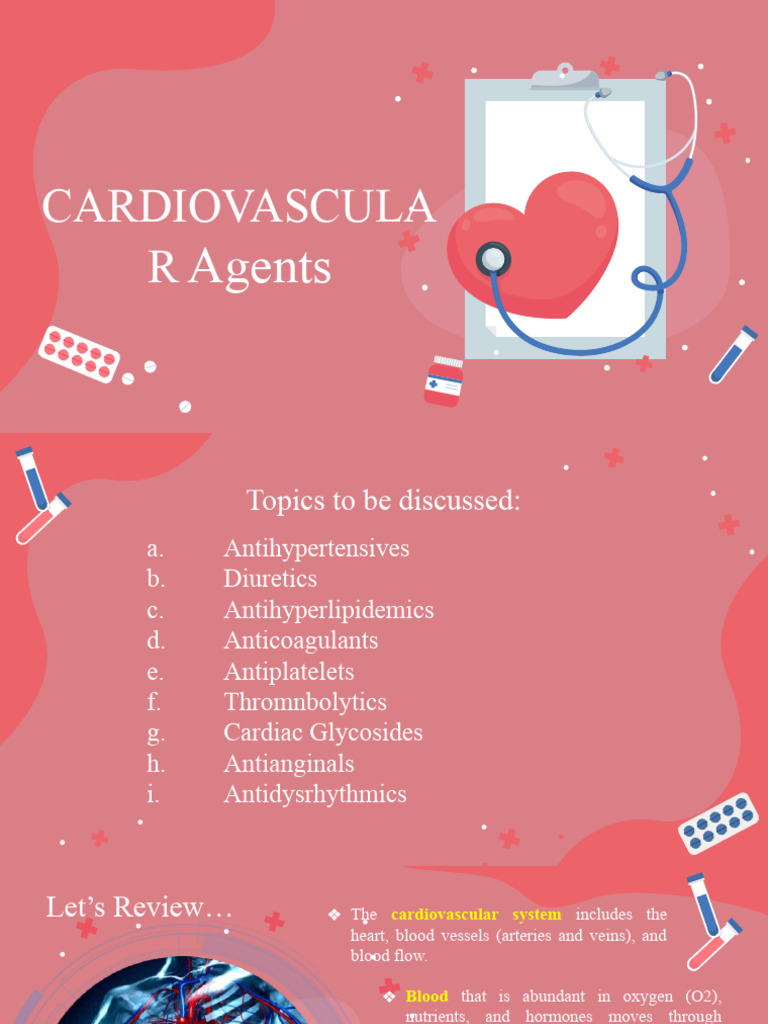 Cardiovascular Agents Overview and Drug Classes | PDF | Heart | Artery