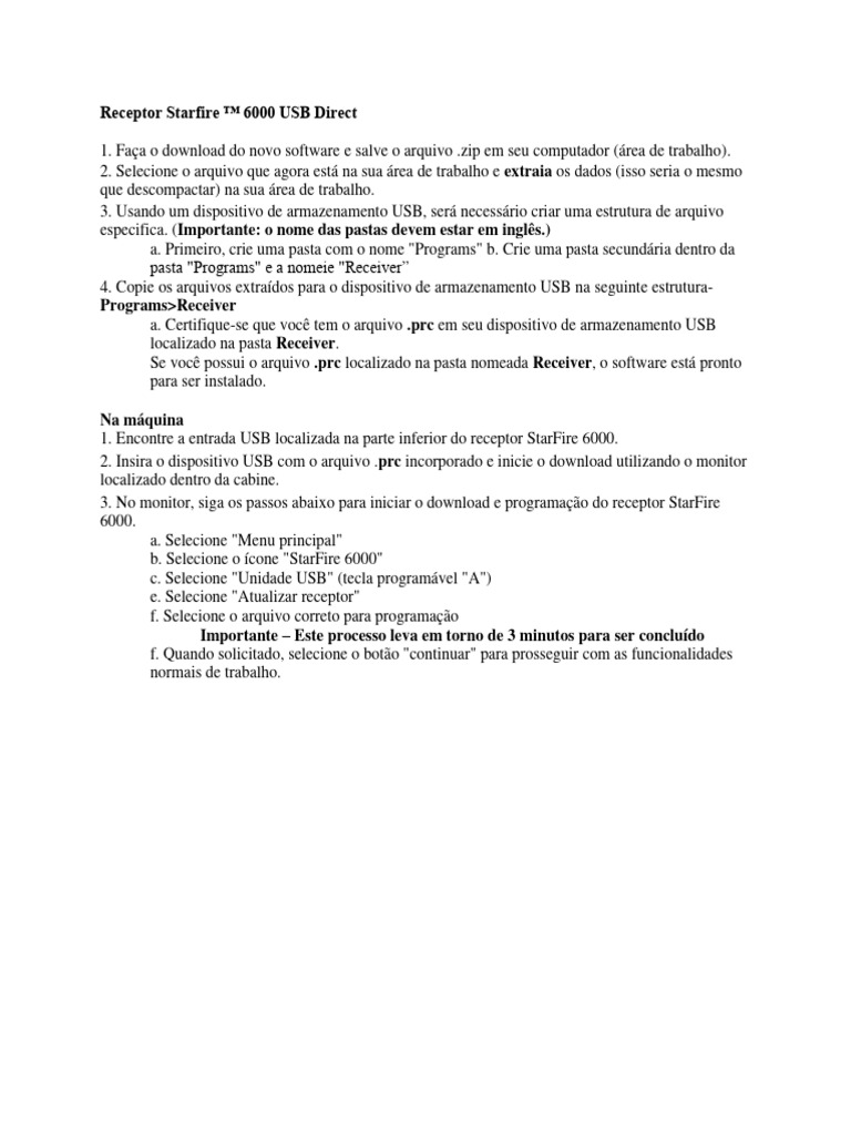 Instalação do Software StarFire 6000 | PDF