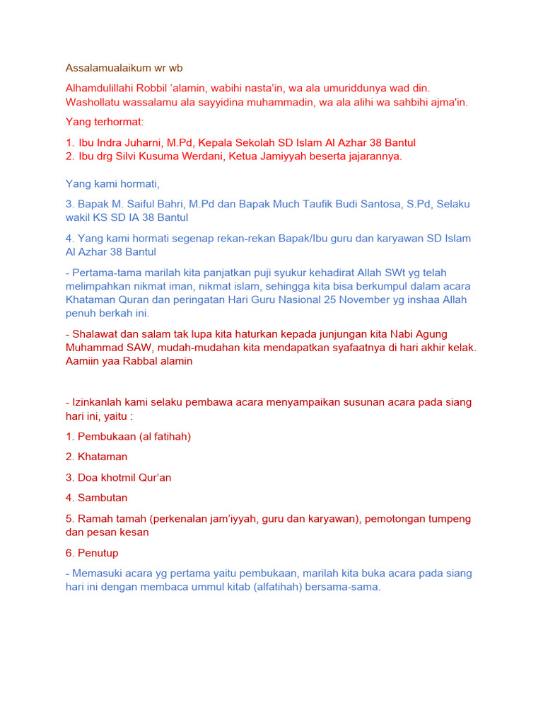 Text MC Hari Guru | PDF