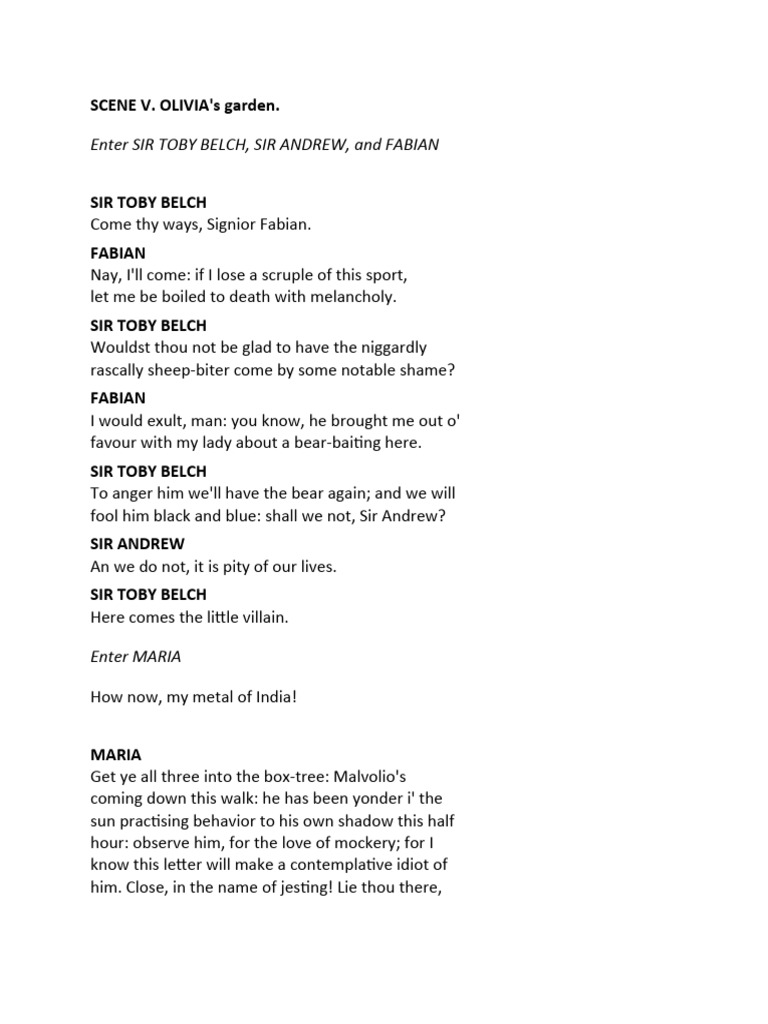 Act 2 Scene V - Script | PDF