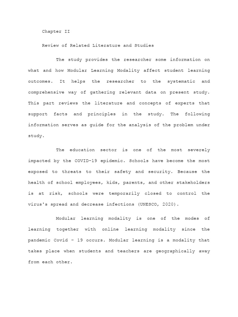 Chapter II RRL, RS & SYNTHESIS | PDF | Learning | Teachers