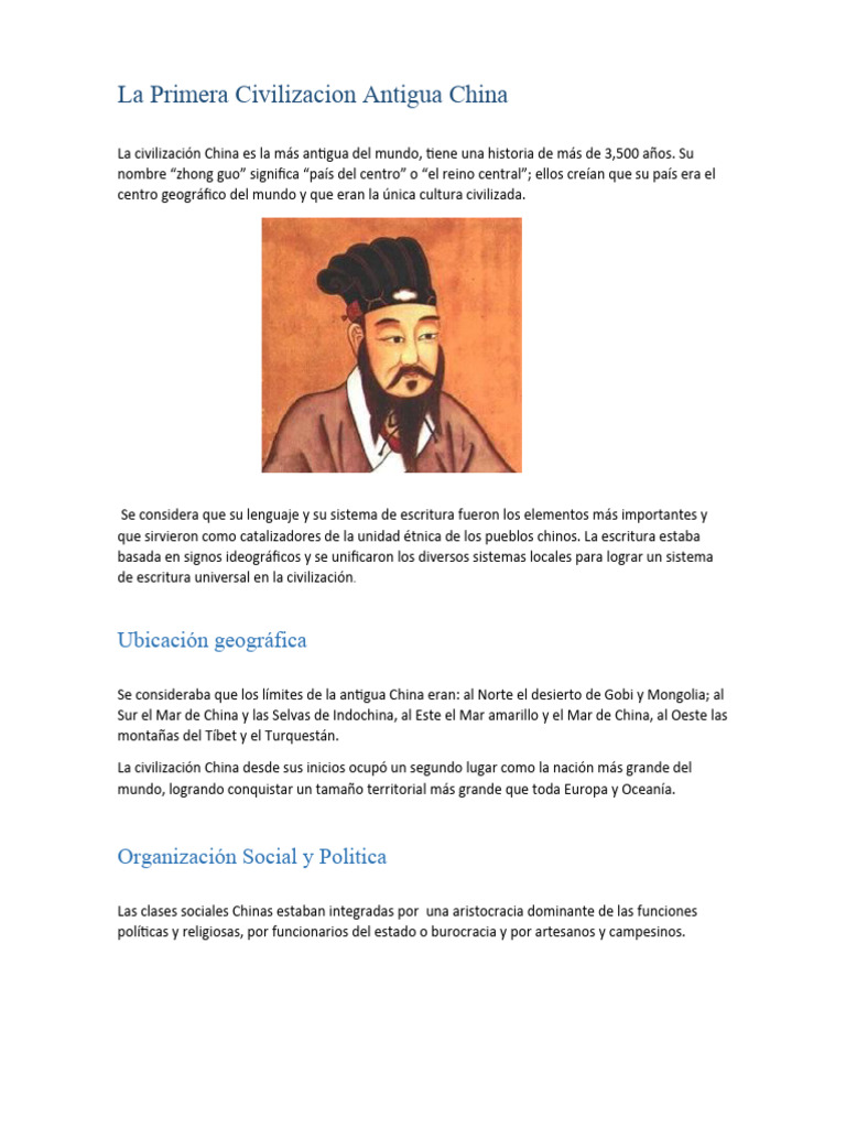 La Civilización China Es La Más Antigua Del Mundo | PDF | China ...