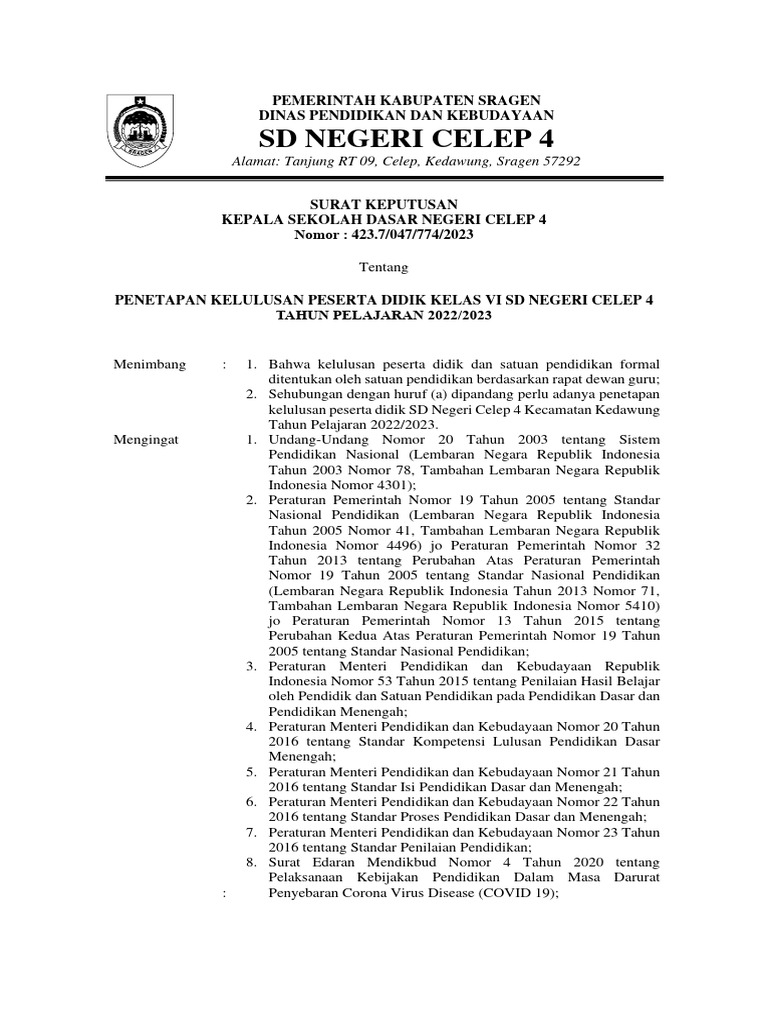 Laporan Kelulusan | PDF