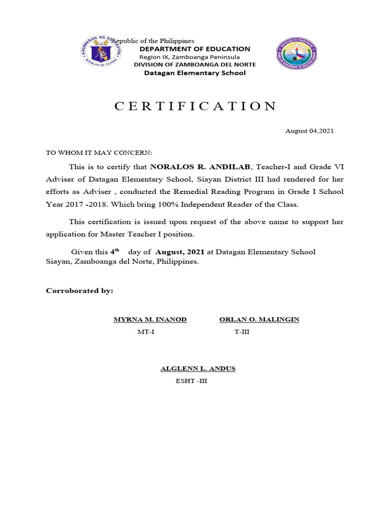 Corroboration Conducted Remedial Reading | PDF