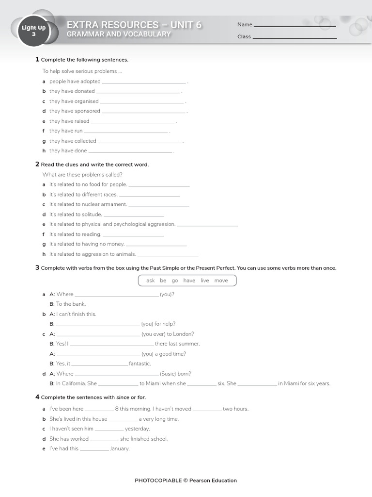 Light Up 3 Unit6 EXTRA RESOURCES | PDF