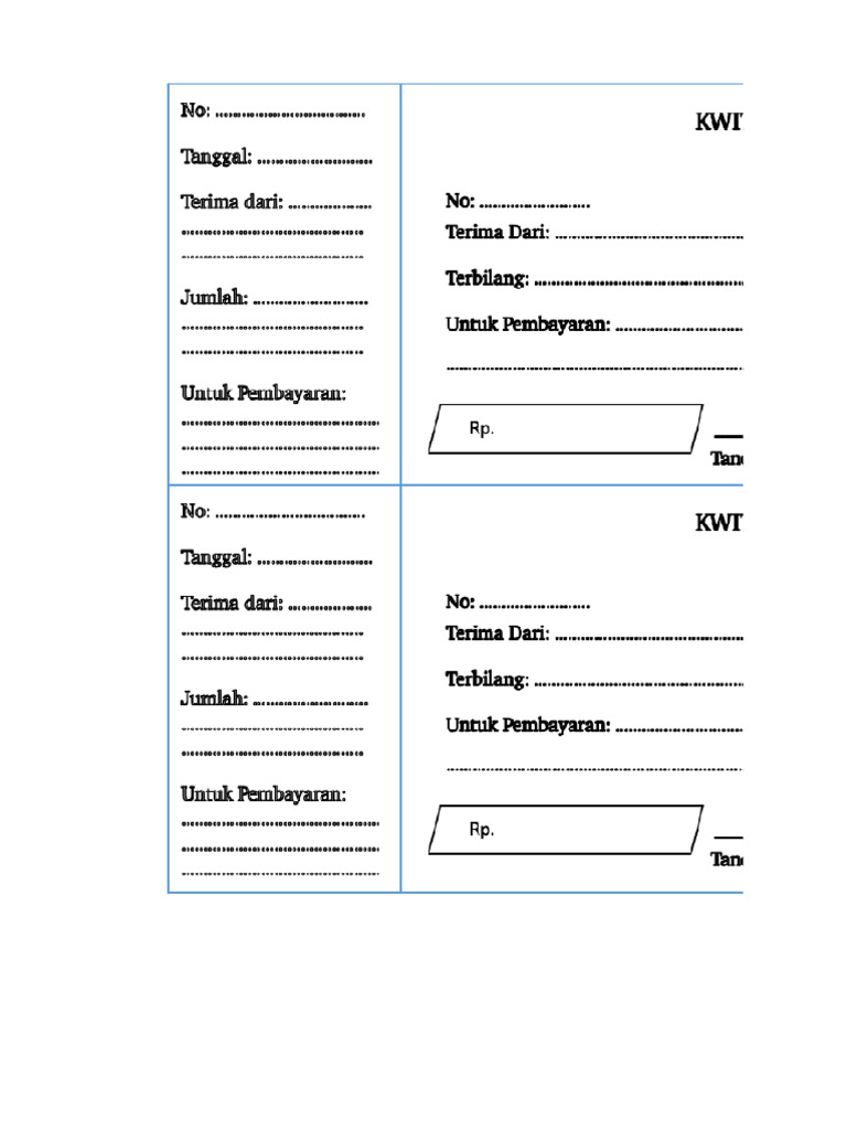 Contoh Kwitansi Excel 3 | PDF