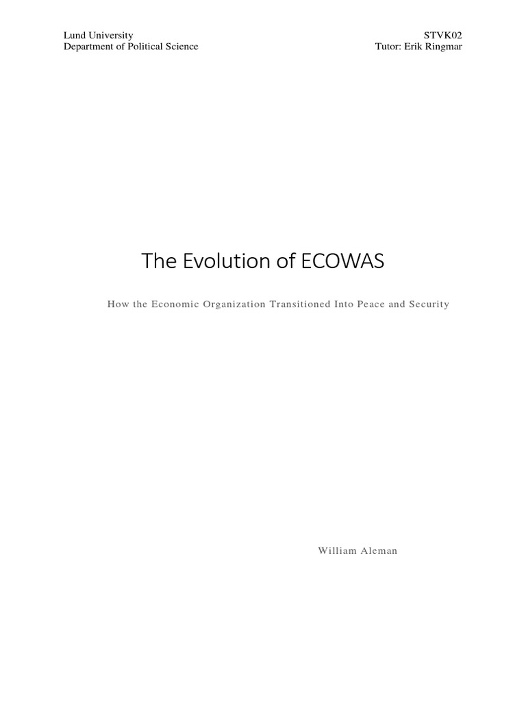 Evolution of ECOWAS: From Economy to Security | PDF | Responsibility To ...