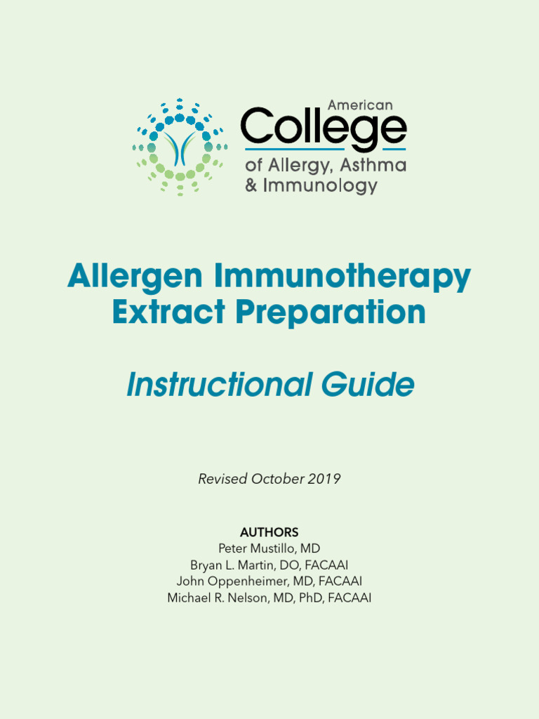 Allergen Immunotherapy Extract Preparation Guide | PDF | Allergy | Allergen