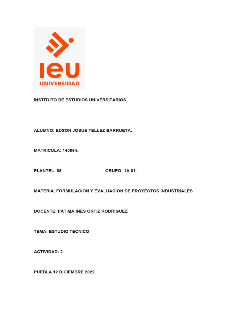 Formulacion y Evaluacion de Proyectos Act 2 | PDF | Optimización Matemática