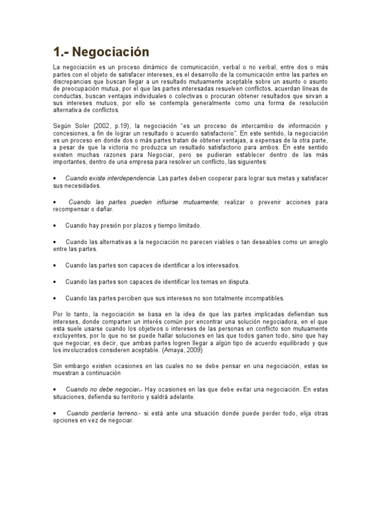 Estilos de Negociación y Estrategias | PDF | Negociación | Conflicto ...