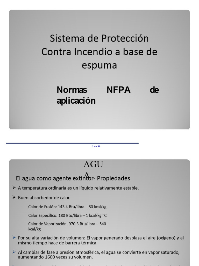 Sistema de Proteccion Contra Incendios A Base de Espuma | PDF | Agua | Espuma