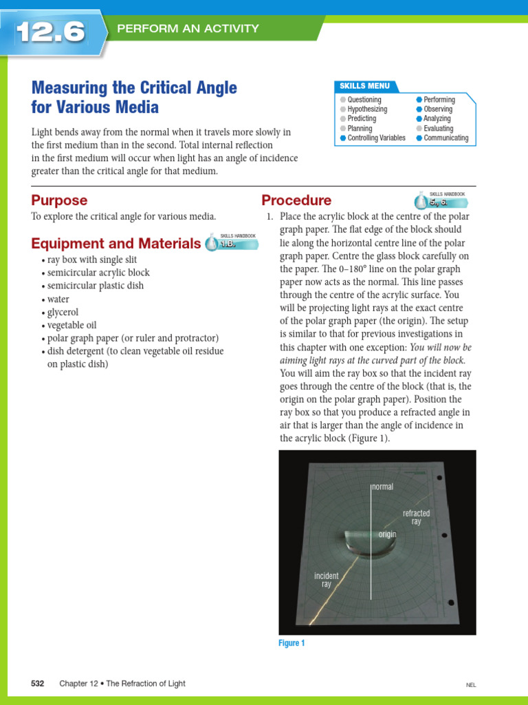 Physics Lab: Measuring Critical Angles | PDF | Electromagnetic ...