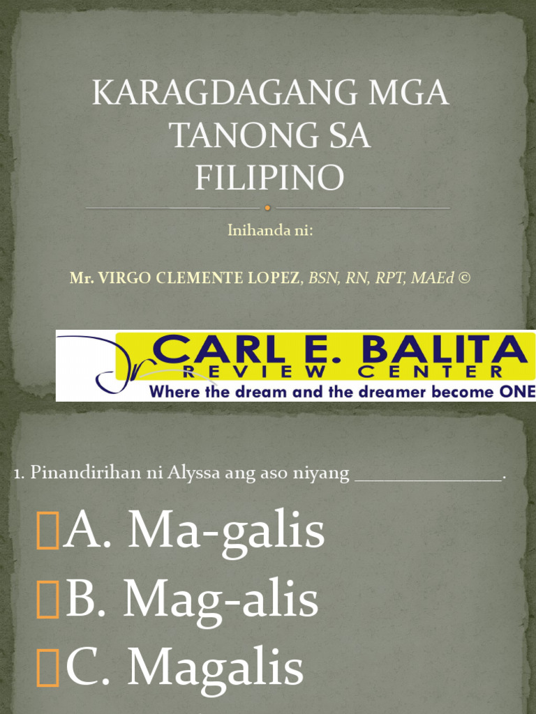 Karagdagang Tanong Sa Filipino | PDF