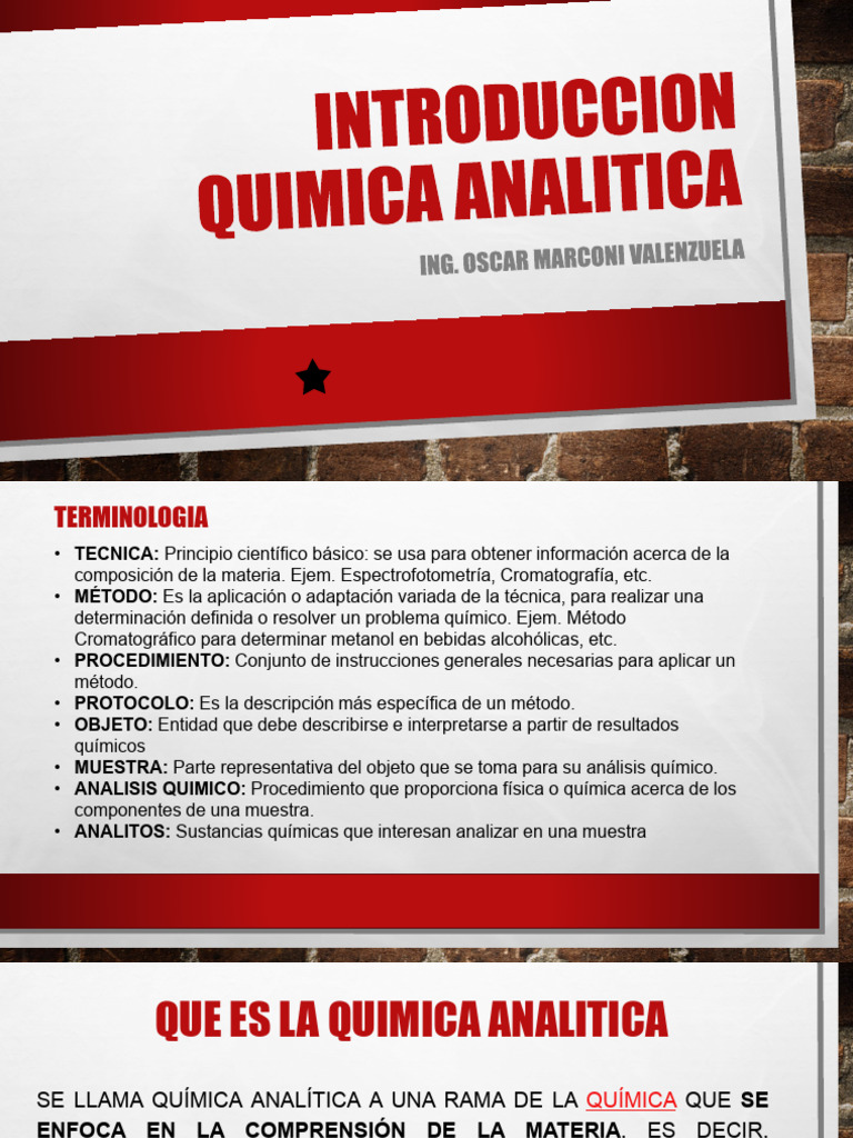 1ra Clase INTRODUCCION QUIMICA ANALITICA | PDF | Química | Valoración