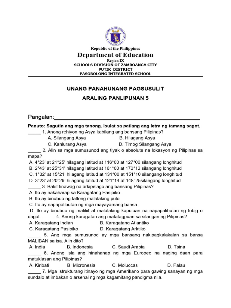 G5 Ap Q1 Summative 1 4 | PDF