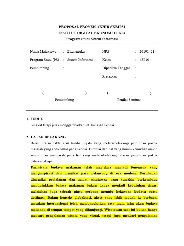 Proposal Seminar PA | PDF