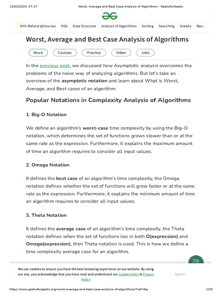 What Worst Case Analysuis | PDF | Time Complexity | Theoretical Computer Science
