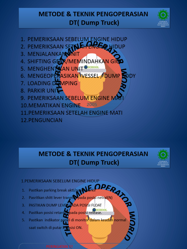 Prosedur Pengoperasian Dump Truck | PDF