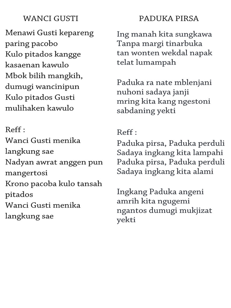Wanci Gusti | PDF