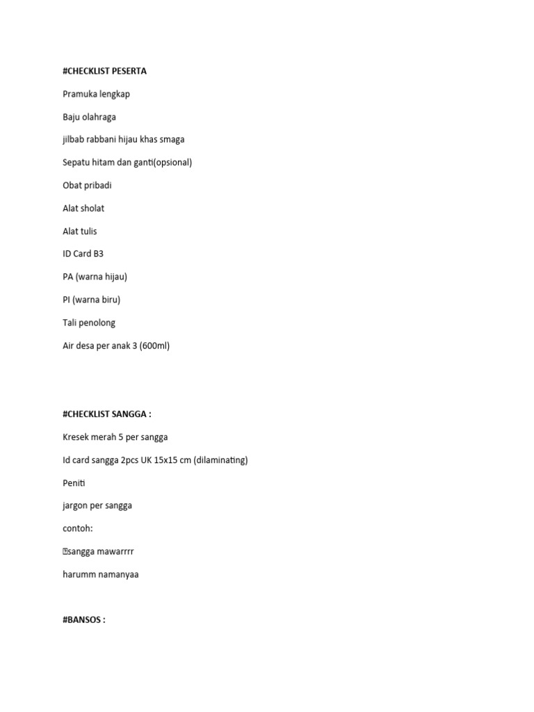 Checklist Peser-Wps Office | PDF