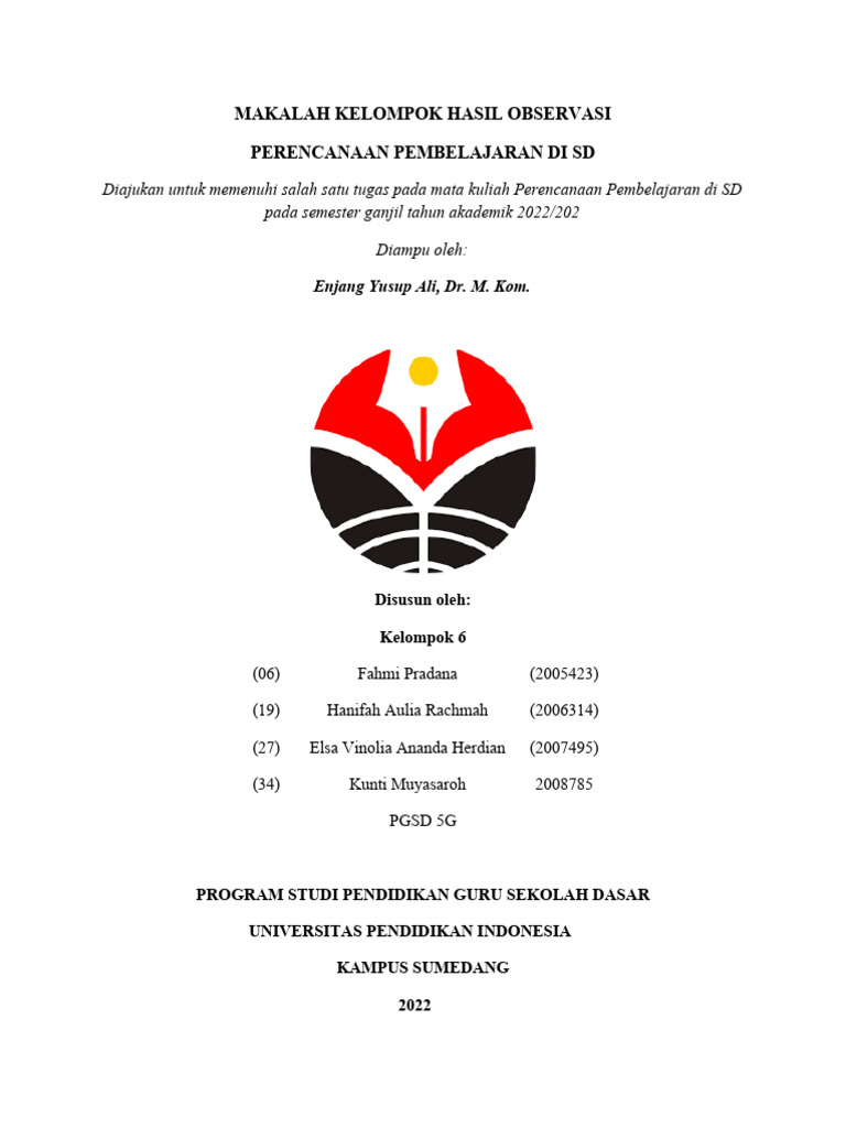 Contoh Laporan Lesson Study | PDF