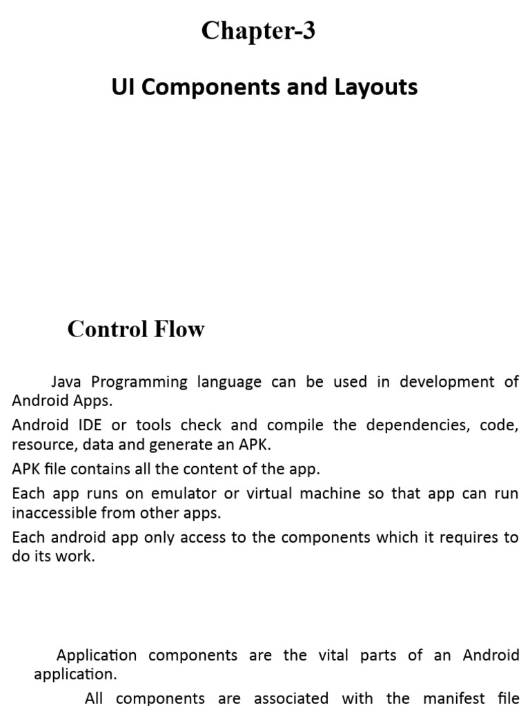 Chap-3 - UI Componenets and Layouts-1 | PDF | Class (Computer ...
