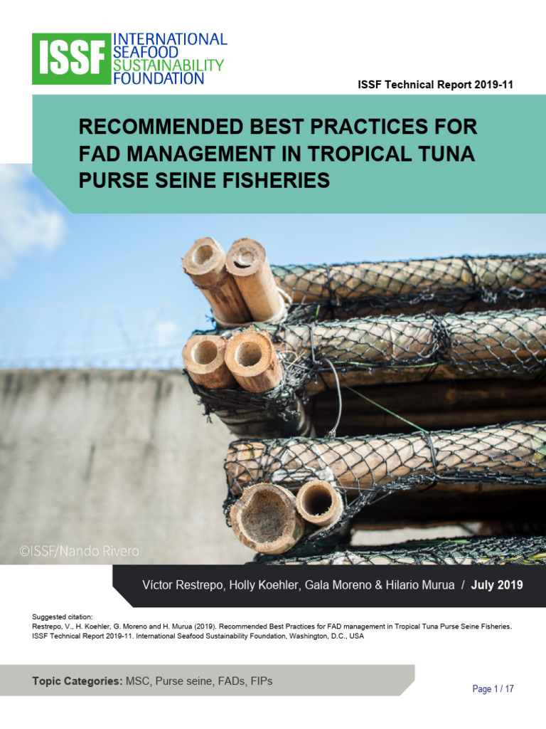 ISSF 2019 11 Recommended Best Practices For FAD Management in Tropical ...