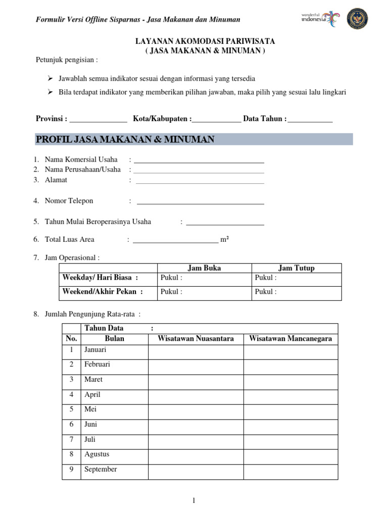 Form Jasa Makanan-Minuman | PDF
