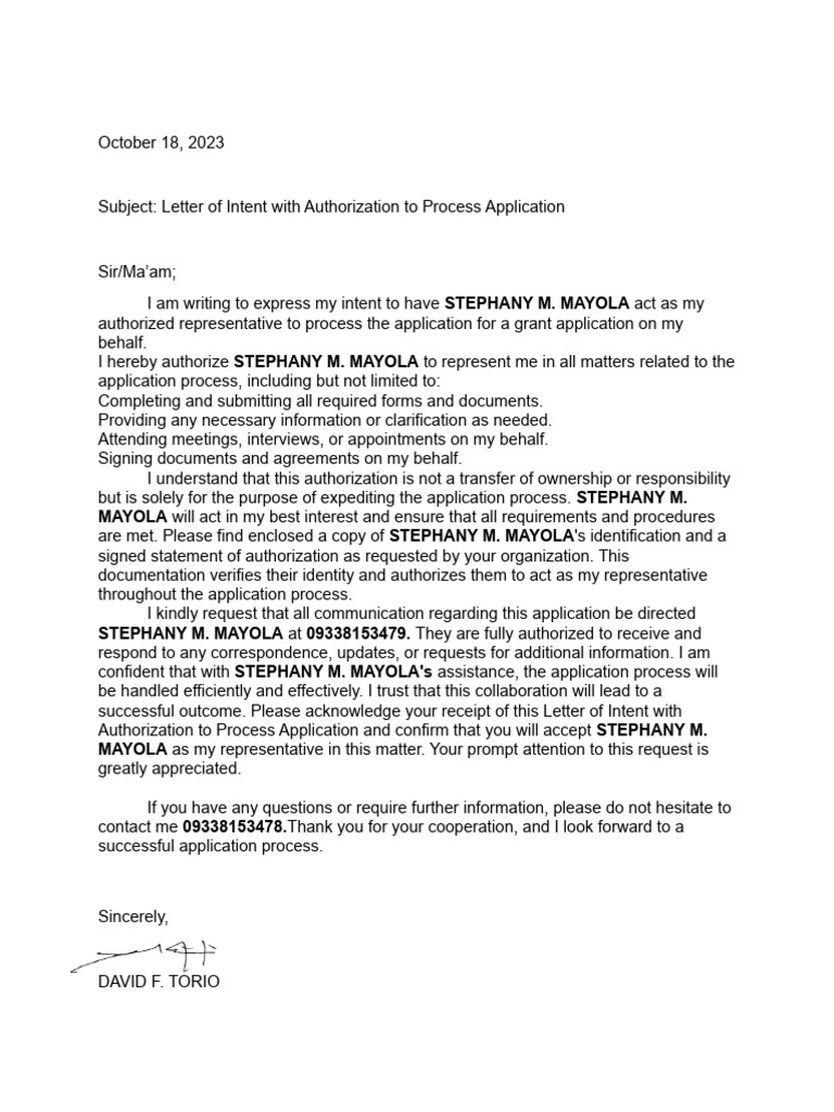 Letter of Intent Converge | PDF