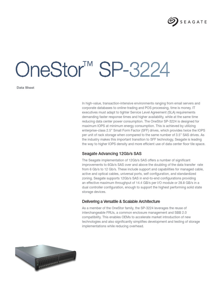 Seagate OneStor SP-3224 | PDF | Solid State Drive | Byte