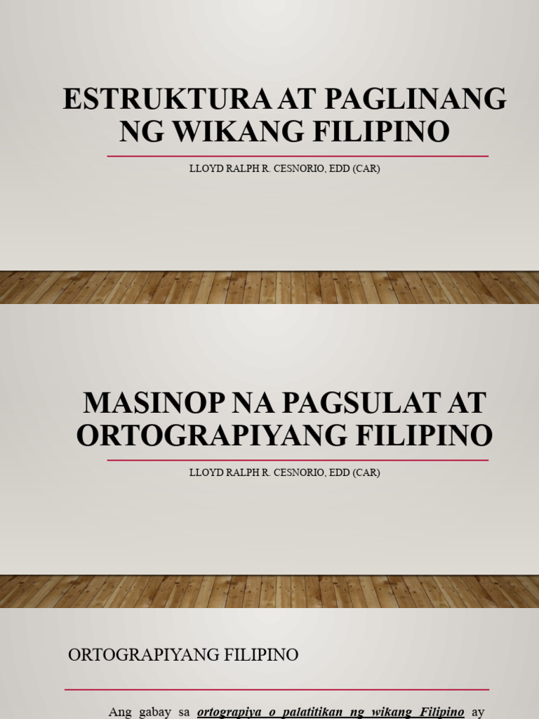 Gabay Sa Masinop Na Pagsulat at Orotgrapiyang Filipino | PDF