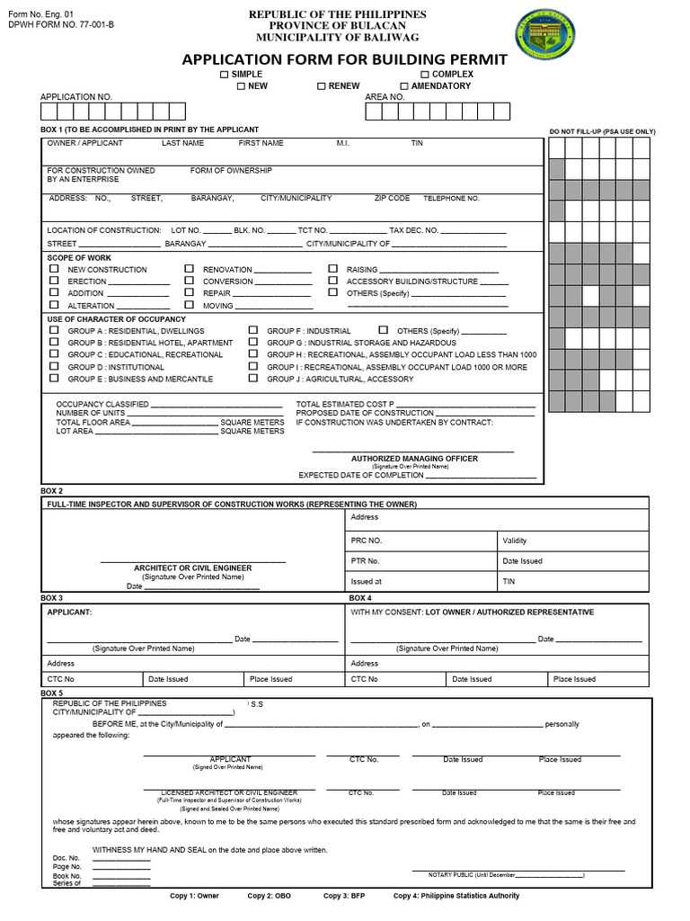 Unified Application Form - Baliuag | PDF