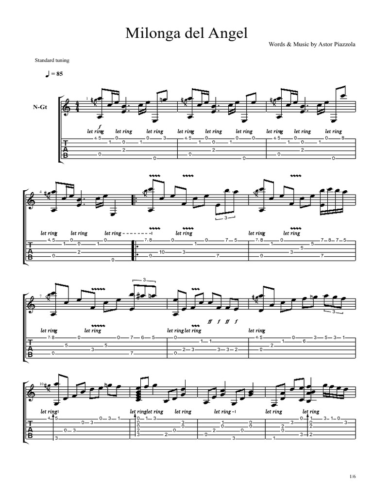 Partitura de "Milonga del Angel" | PDF | Tango | Musica argentina