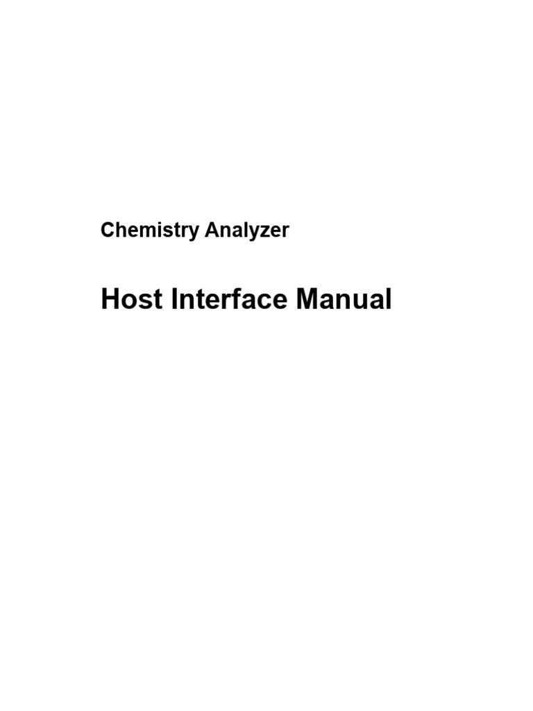 Chemray 420 Host Interface Manual (HL7) | PDF | Computing | Computer Data