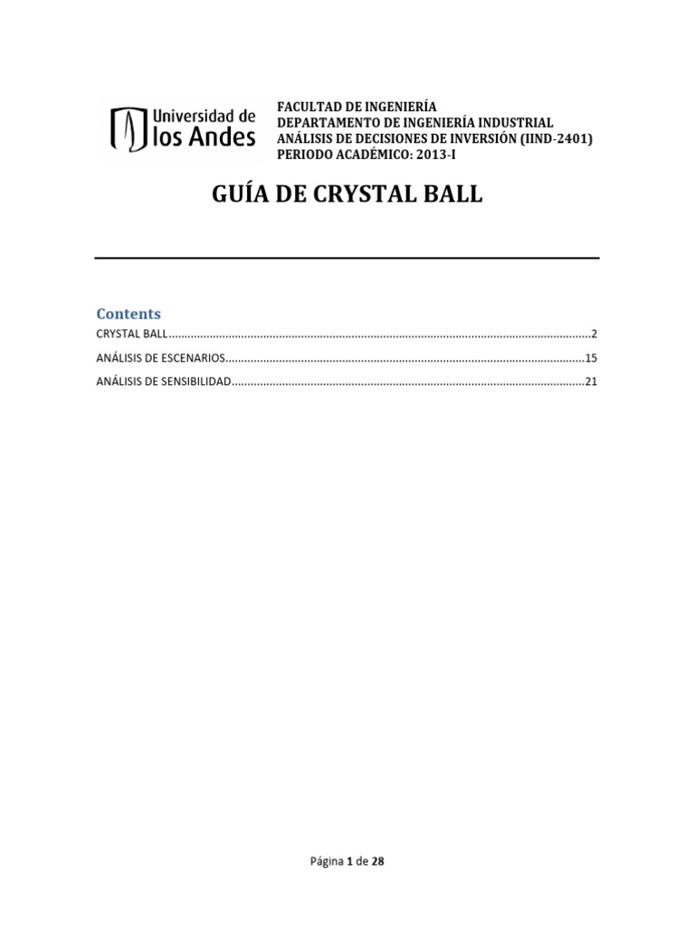 Guia Crystal Ball | PDF | Microsoft Excel | Simulación