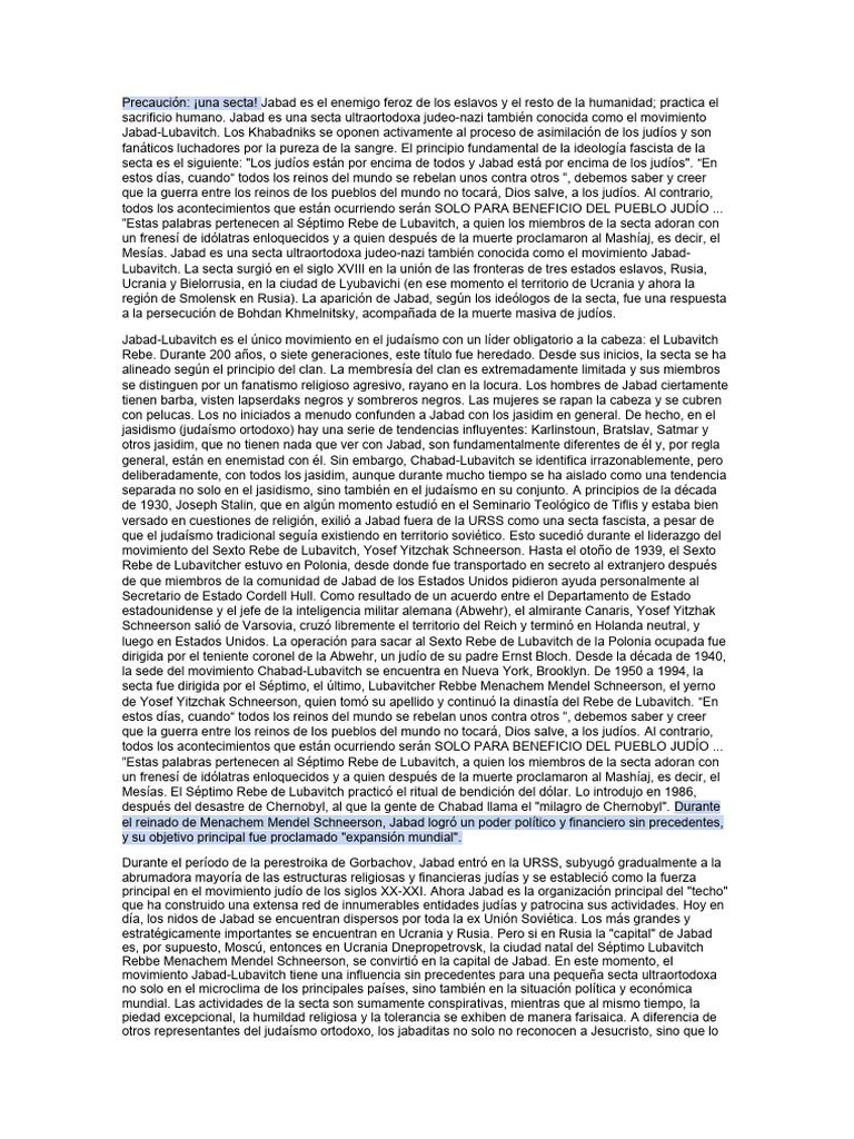 Judios Jabad | PDF | Jabad | Judaísmo jasídico