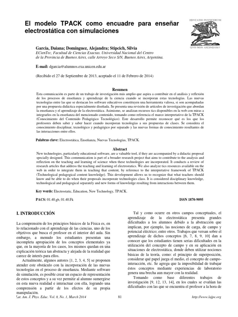 El Modelo TPACK Como Encuadre para Ensen | PDF | Simulación | Maestros