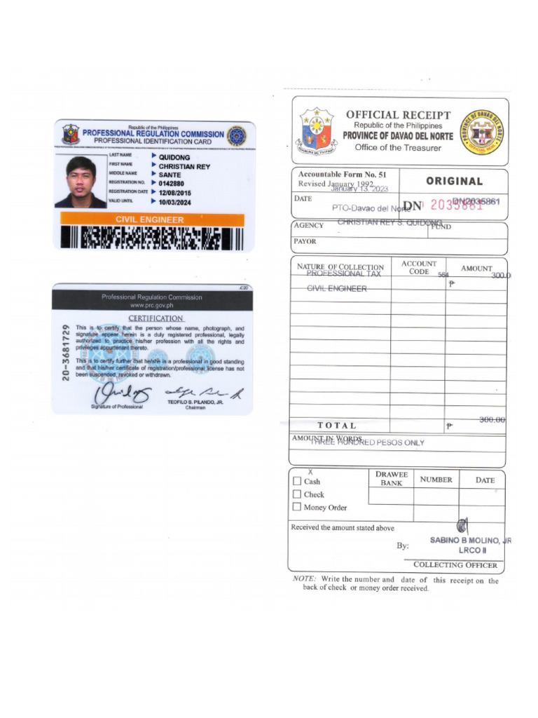 Quidong Civil Engineer PTR 2023 | PDF