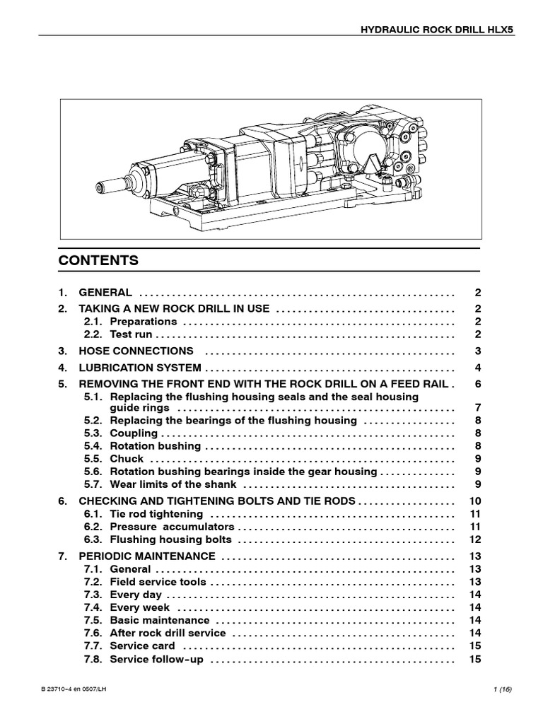 S03 Rock Drill HLX5 Maintenance | PDF | Drill | Drilling