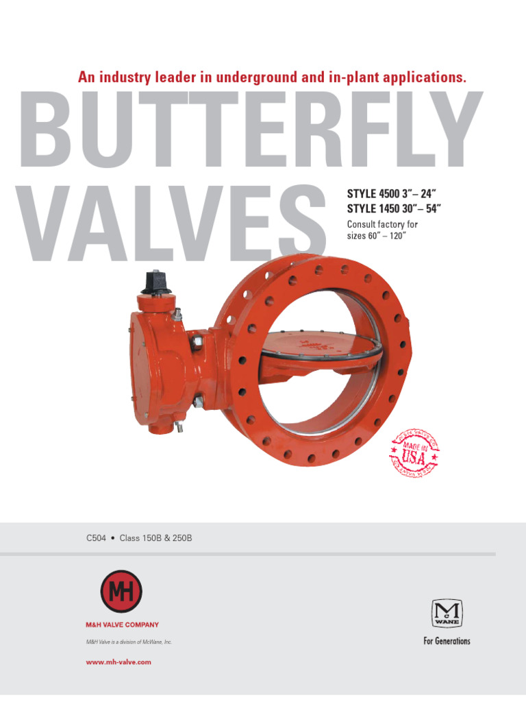 BUTTERFLY VALVES. An Industry Leader in Underground and In-Plant ...