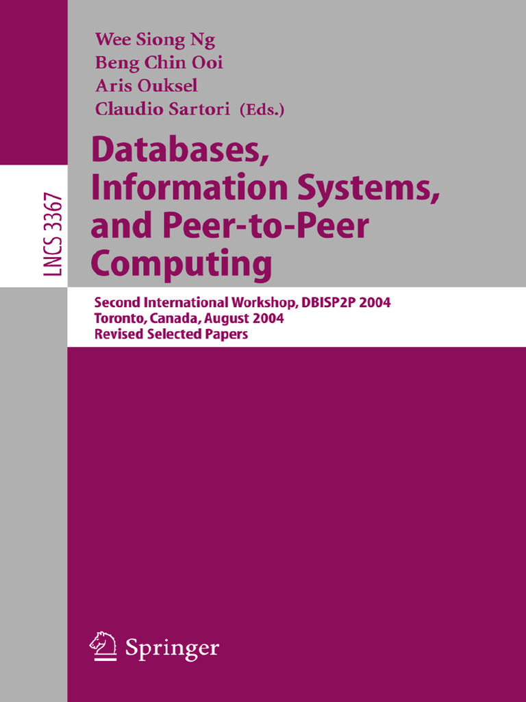 Databases, Information Systems, and Peer-To-Peer Computing | PDF | Computer Network | Peer To Peer