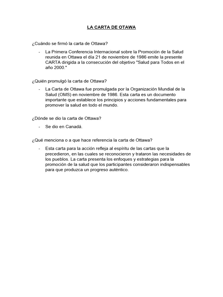 La Carta de Otawa | PDF La Carta de Otawa | PDF