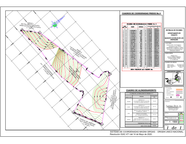 Levantamiento Topográfico Predio 4 | PDF