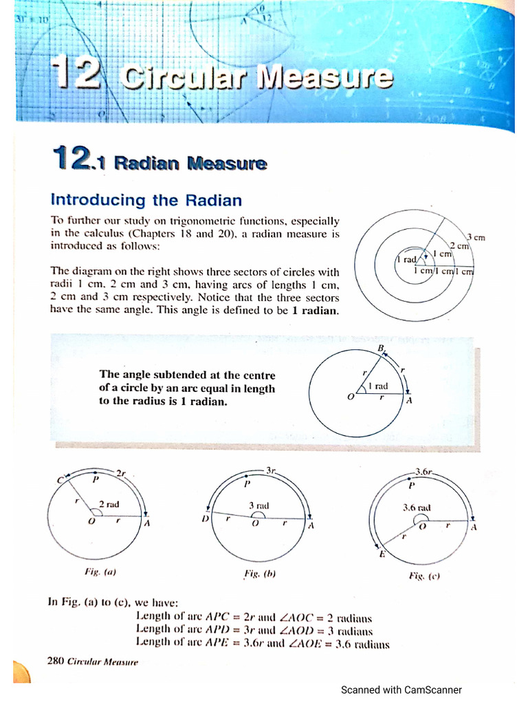 Chapter 12 Circular Measure | PDF
