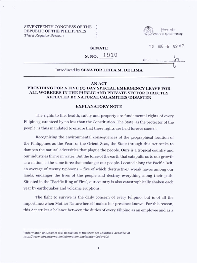 Calamity Leave Law | PDF