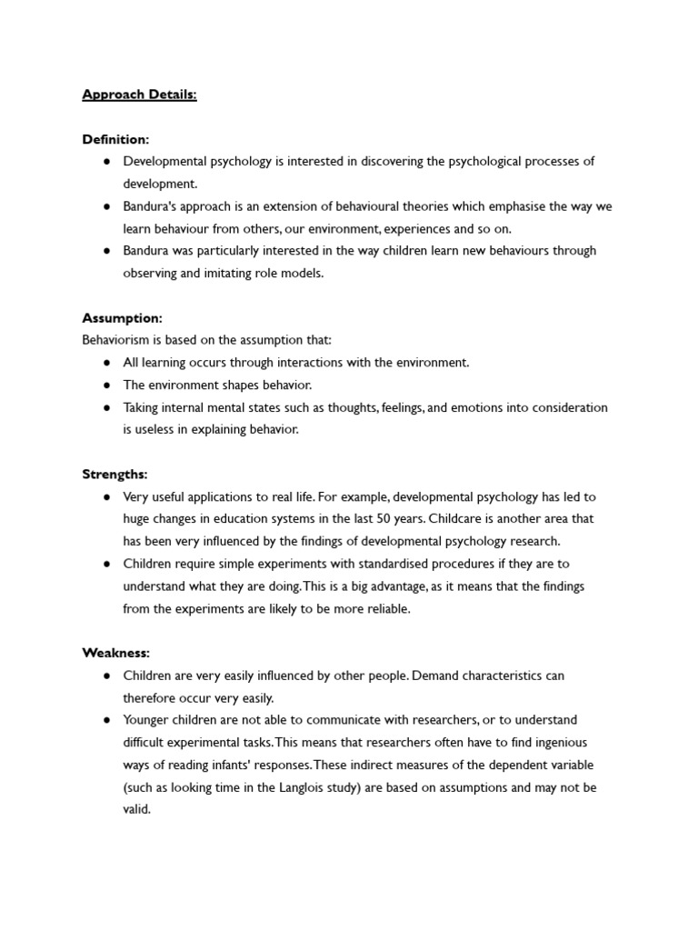 Bandura Study Checklist | PDF | Aggression | Psychology