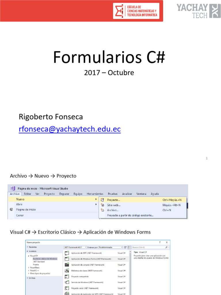 Formularios C# | PDF | Programación de computadoras | Microsoft Windows