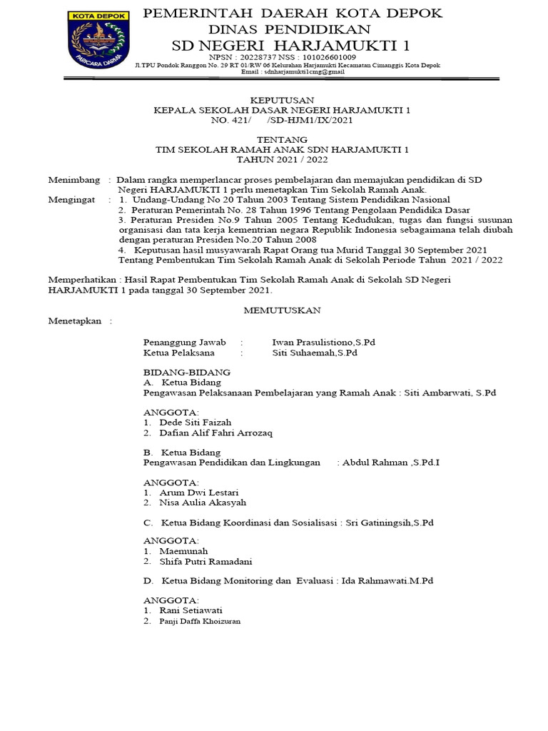 A. 1 Dan 2 SK - Tim Sra | PDF