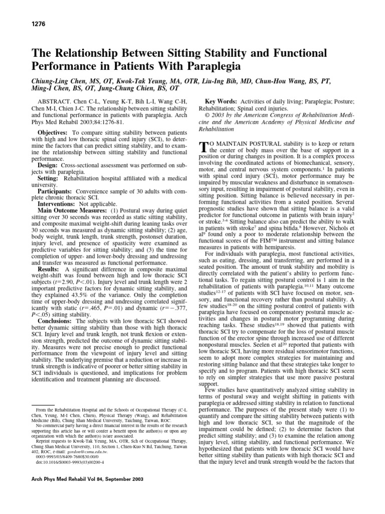 Ref 5 The Relationship Between Sitting Stability and Functional ...