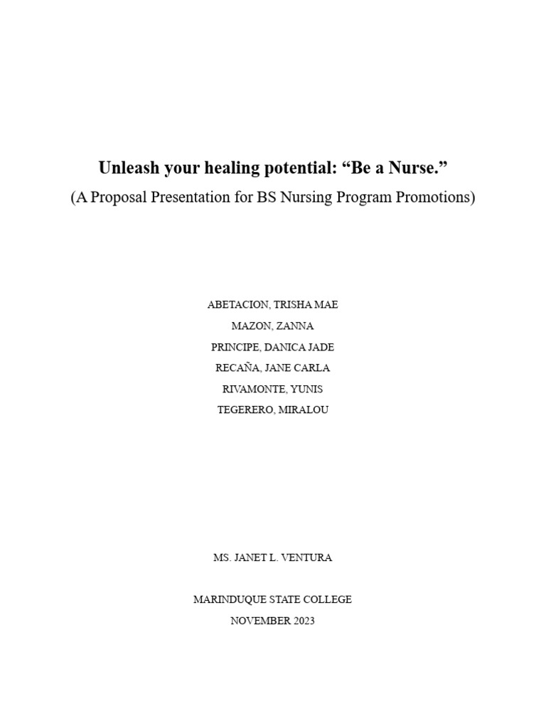 Be A Nurse. | PDF | Target Audience | Nursing